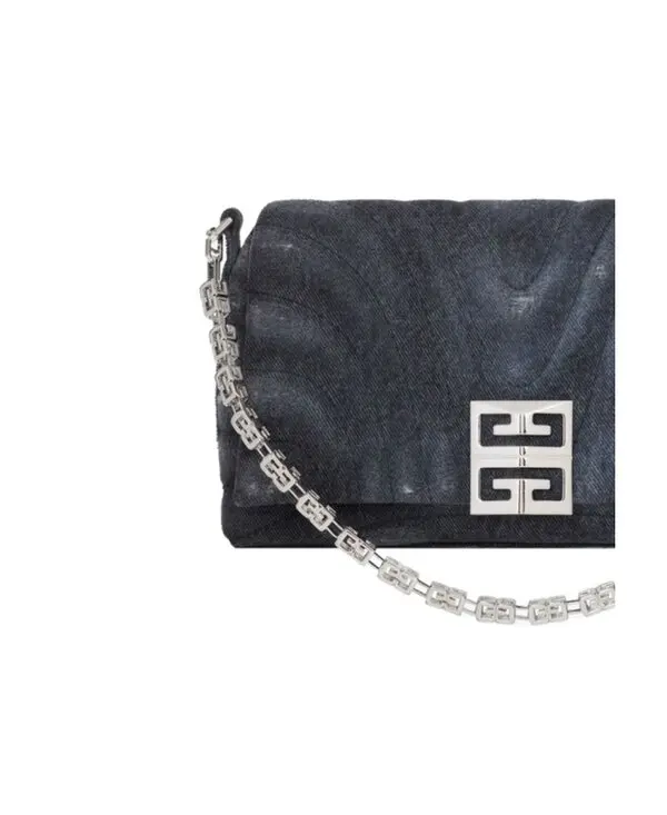 Givenchy 4g Plaque Quilted Denim Small Shoulder Bag