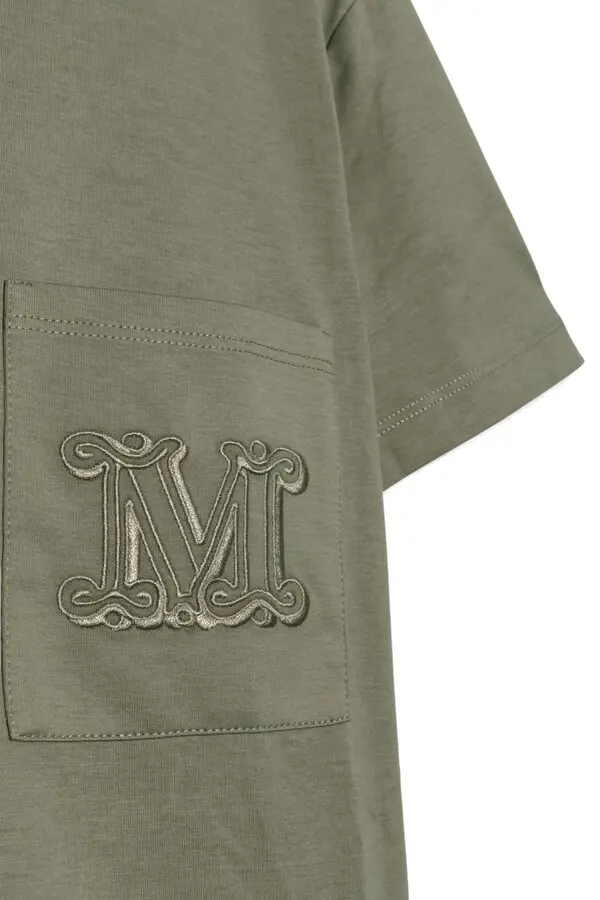 Max Mara Papaia Embroidered Logo Crewneck T-shirt - Green