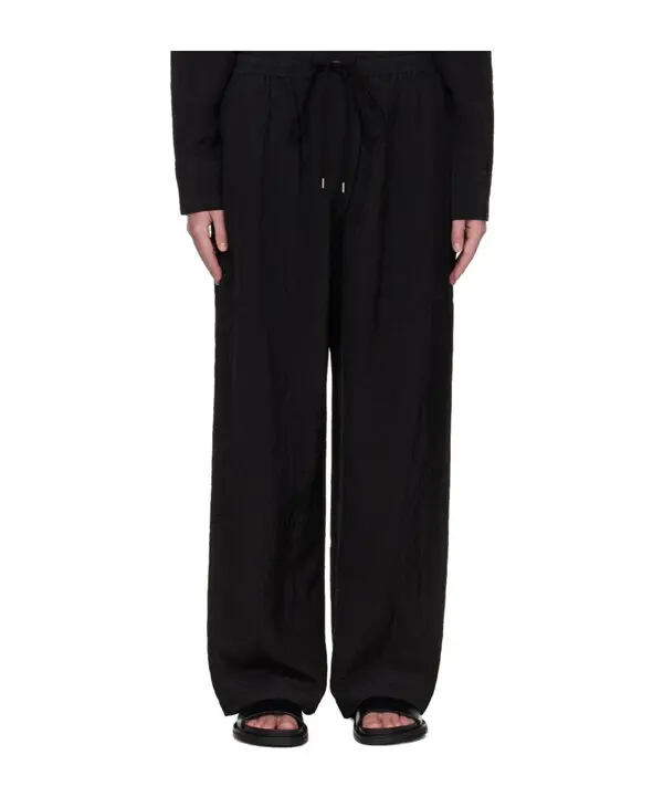 Studio Nicholson Drawstring Straight-leg Trousers - Black