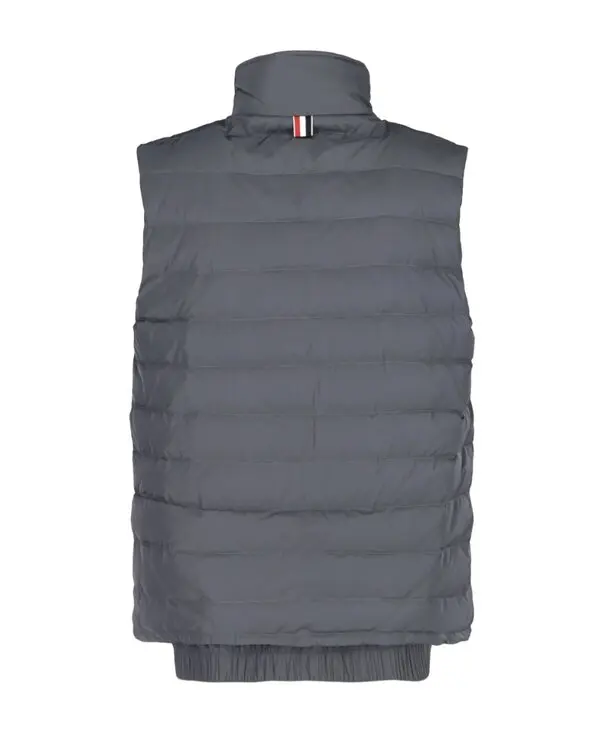 Thom Browne Down-filled Ski Vest With Four-bar Detail - Medium Gray
