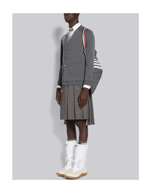 Thom Browne Down-filled Ski Vest With Four-bar Detail - Medium Gray