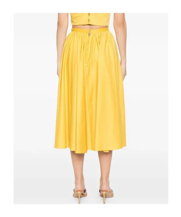 Elisabetta Franchi Midi Skirt With Chain Detail - Yellow