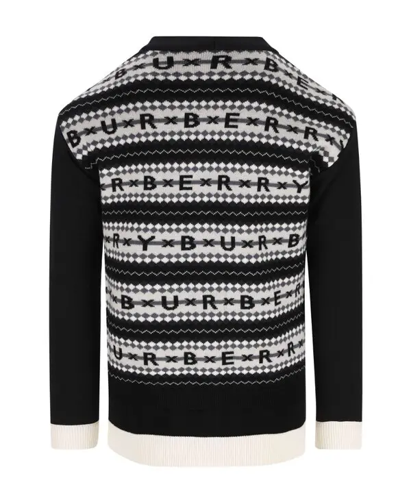 Burberry Fair Isle Knit Wool Cardigan