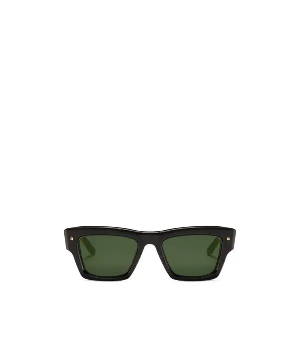 Valentino Garavani Square Frame Sunglasses With Logo Embellishment - Green