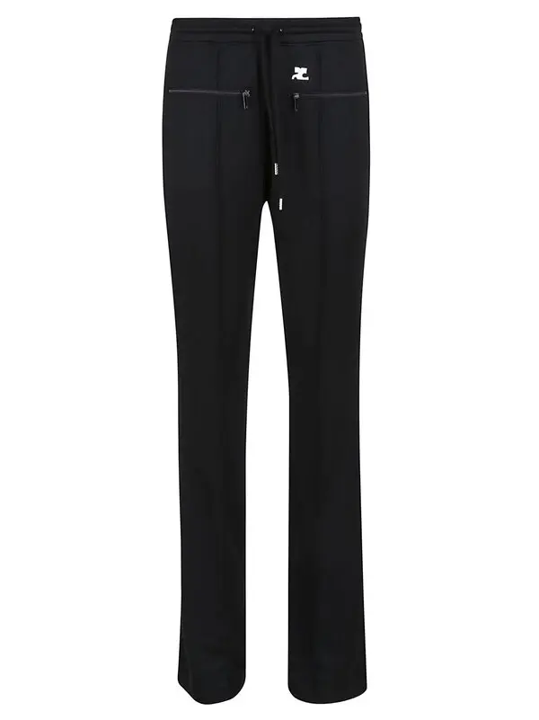 COURREGES Courrèges Interlock Drawstring Bootcut Pants - Black