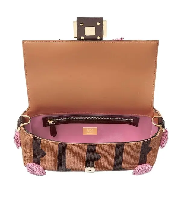 Fendi Baguette Dots Beaded Bag With Pom-poms - Color