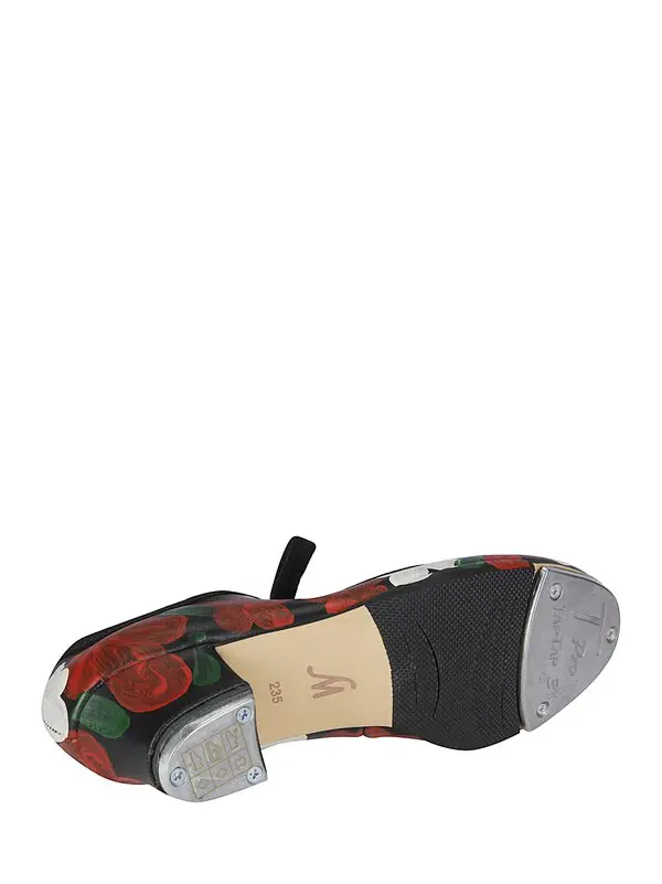 Comme Des Garçons Floral Lace-up Flat Pumps - Multicolor