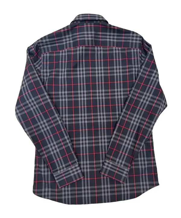 Burberry Slim Fit Check Stretch Cotton Shirt - Black
