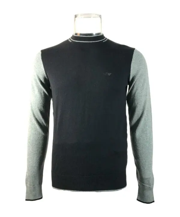 Emporio Armani Crew Neck Long Sleeve Sweater - Black
