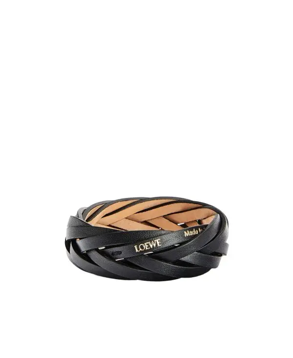 Loewe Braided Leather Bracelet - Black