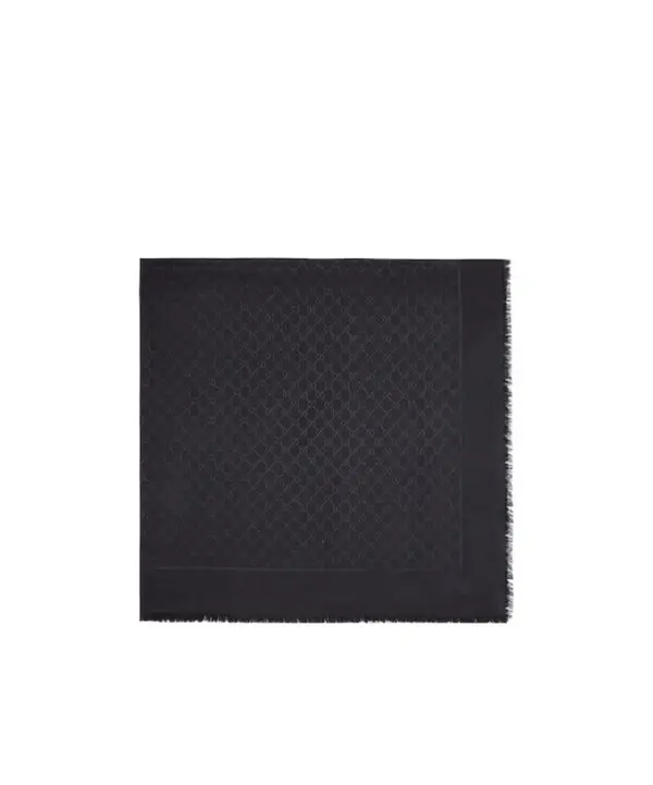 Gucci Gg Silk Wool Lamé Shawl - Black