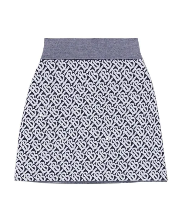 Burberry Monogram Jacquard Knitted Mini Skirt