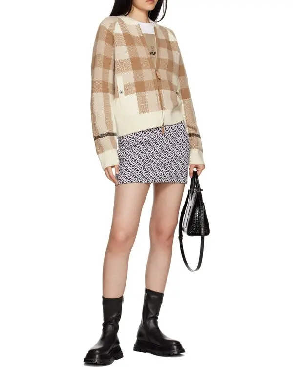 Burberry Monogram Jacquard Knitted Mini Skirt
