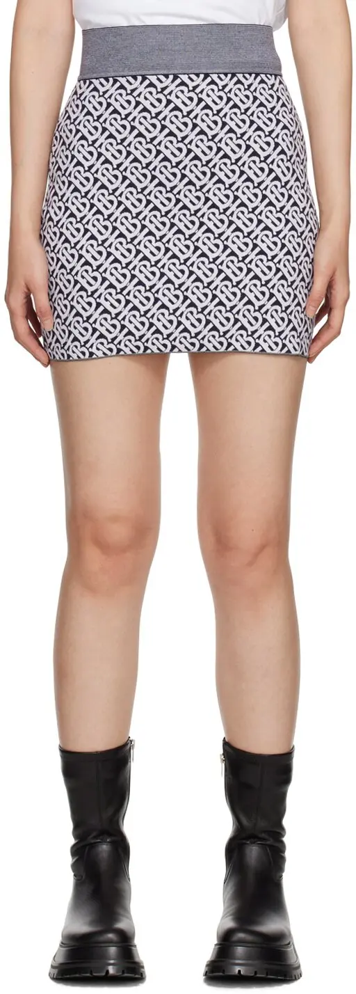 Burberry Monogram Jacquard Knitted Mini Skirt