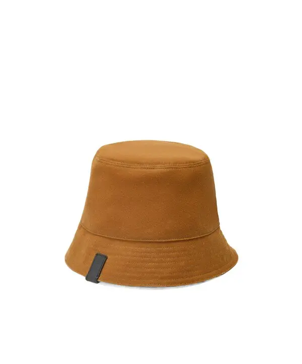 Loewe Reversible Waxed Canvas And Tartan Bucket Hat - Beige