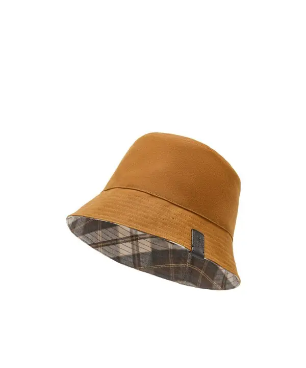 Loewe Reversible Waxed Canvas And Tartan Bucket Hat