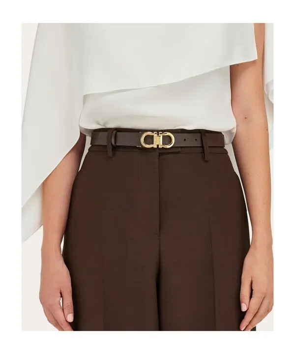 FERRAGAMO Gancini Reversible Belt - Moore Coffee/stone