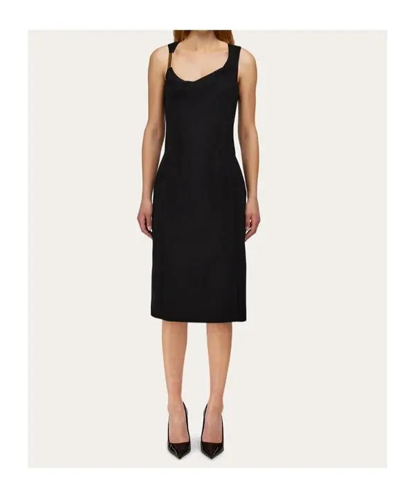 FERRAGAMO Sleeveless Corseted Midi Dress