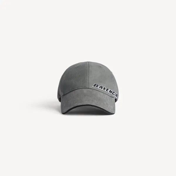 Balenciaga Logo Embroidered Baseball Cap - Gray