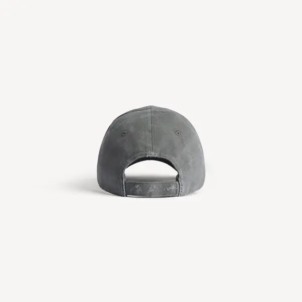 Balenciaga Logo Embroidered Baseball Cap - Gray