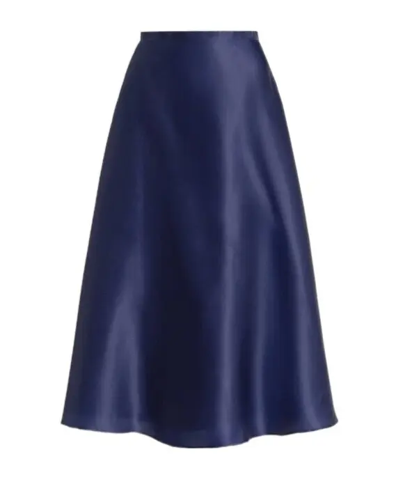 Alberta Ferretti Satin Organza A-line Skirt - Blue