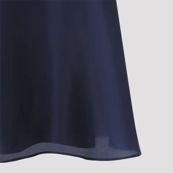Alberta Ferretti Satin Organza A-line Skirt - Blue