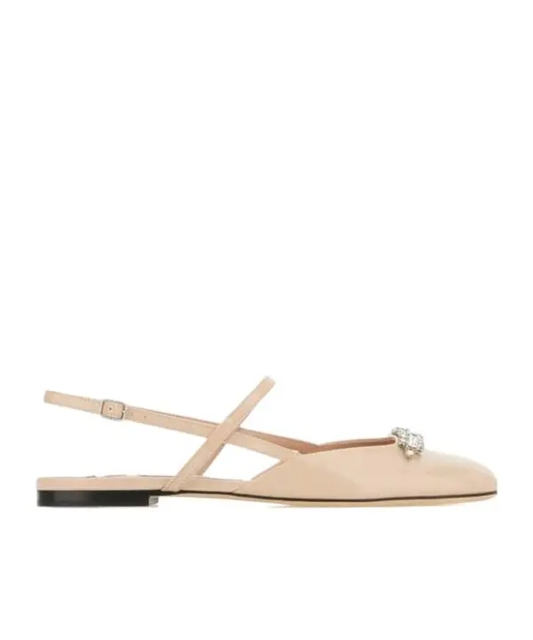 JIMMY CHOO Square Toe Mules - Light Brown