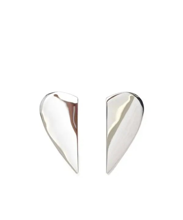Alaïa Half-heart Earrings - Silver