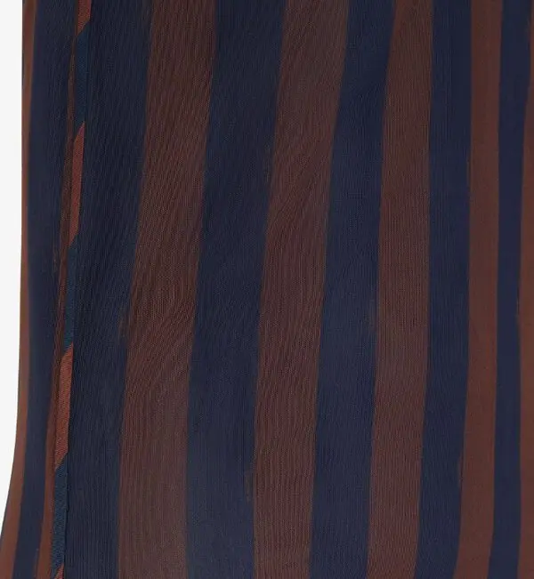 Fendi Pequin Stripe Tulle Maxi Dress