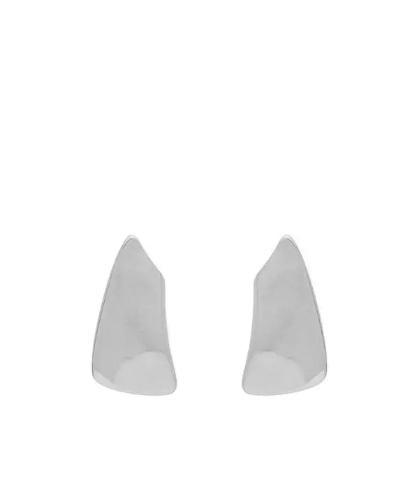 Saint Laurent Asymmetric Fan-shaped Comet Earrings - Gray
