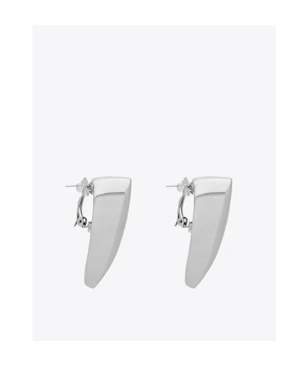 Saint Laurent Asymmetric Fan-shaped Comet Earrings