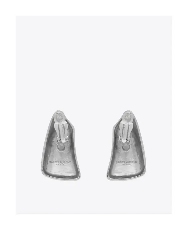 Saint Laurent Asymmetric Fan-shaped Comet Earrings