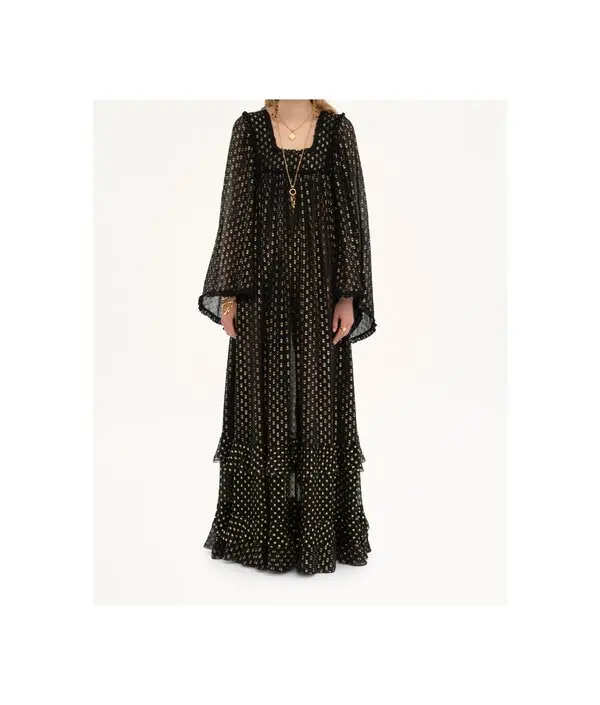 Chloé Ruffled Extra-long Dress With Long Sleeves