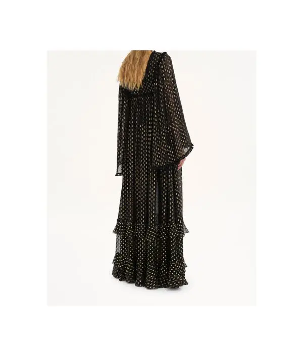 Chloé Ruffled Extra-long Dress With Long Sleeves