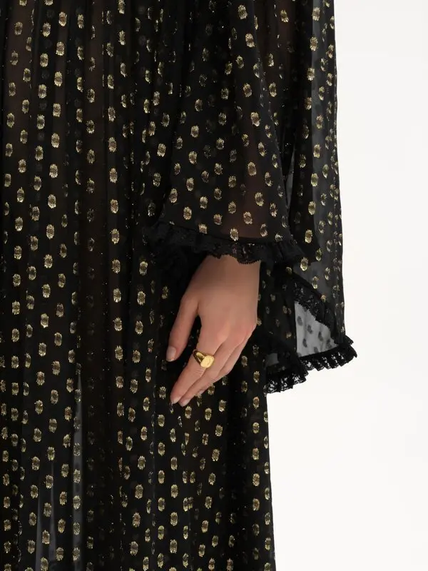 Chloé Ruffled Extra-long Dress With Long Sleeves