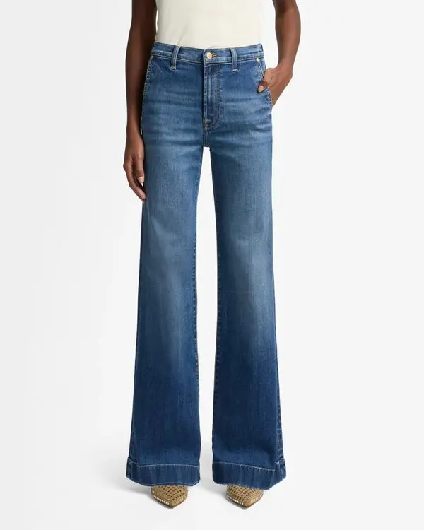 7 For All Mankind Dojo High-waisted Flared Jeans - Blue
