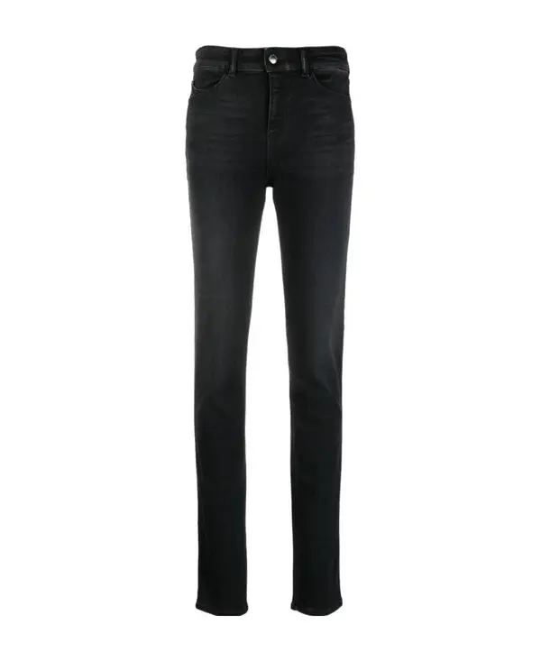 Emporio Armani Skinny-cut Mid-rise Jeans - Black