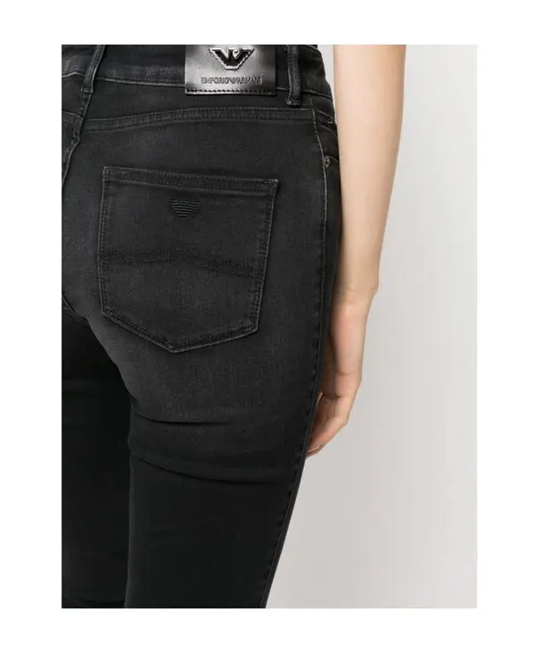 Emporio Armani Skinny-cut Mid-rise Jeans - Black