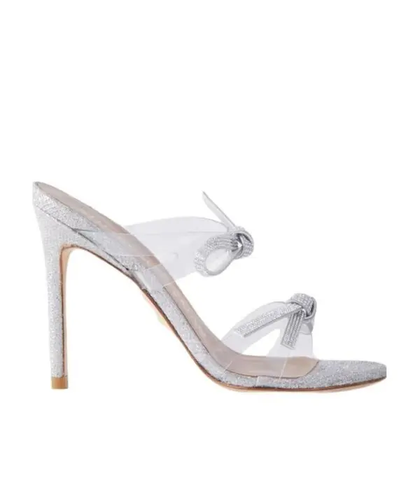 STUART WEITZMAN Embellished Stiletto Sandals - Gray