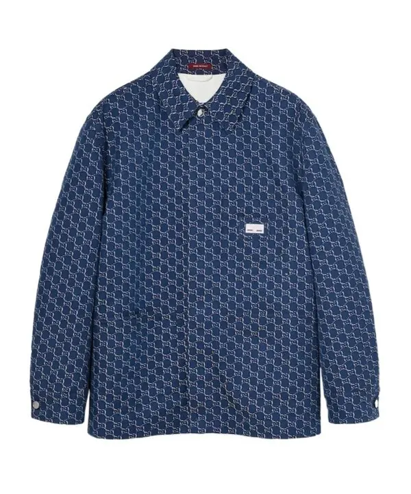Gucci Monogrammed Long-sleeve Shirt - Blue/white