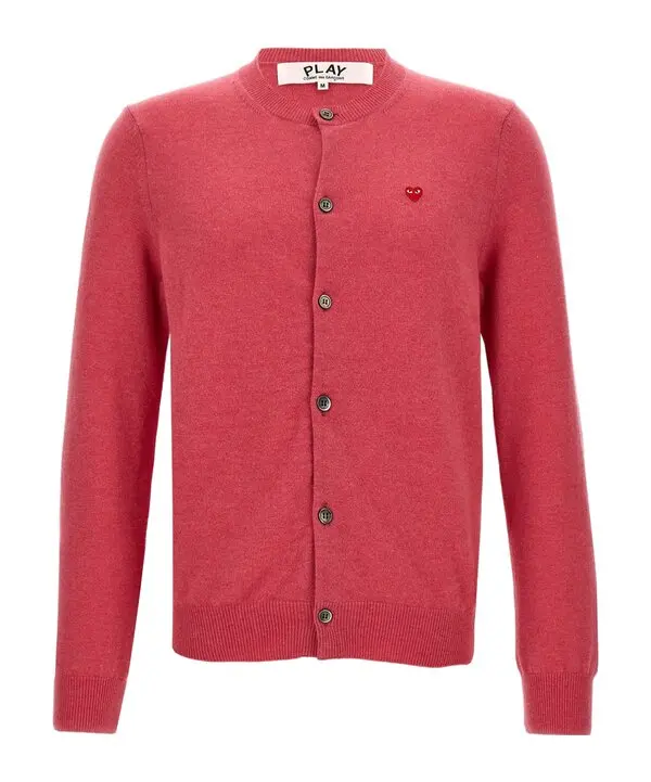 Play Comme Des Garcon Logo Knitted Cardigan