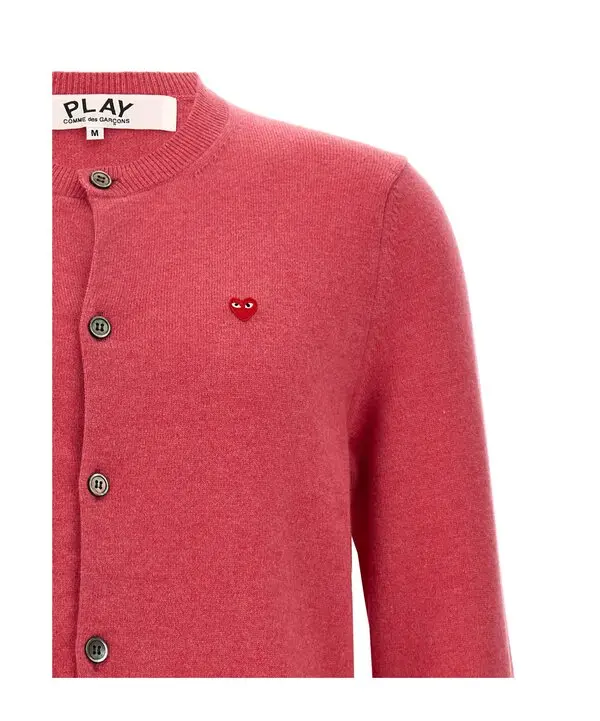 Play Comme Des Garcon Logo Knitted Cardigan