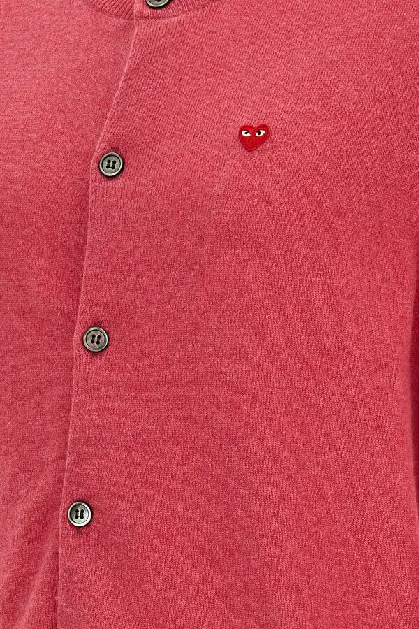 Play Comme Des Garcon Logo Knitted Cardigan