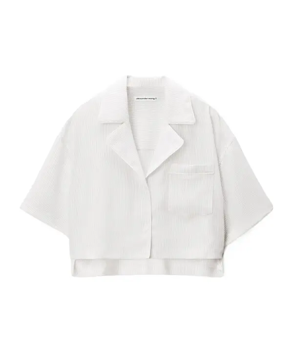 Alexander Wang Striped Cropped Shirt - White