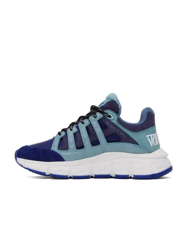 Versace Trigreca Leather Sneakers - Blue