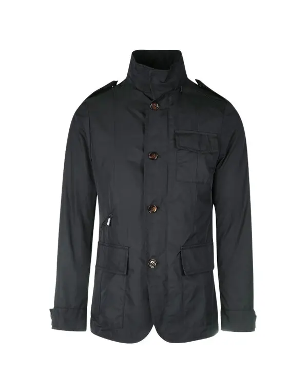 MOORER Shell Windbreaker Jacket - Black