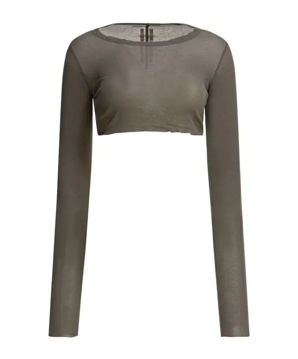 Rick Owens Long Sleeve Cropped Top - Green