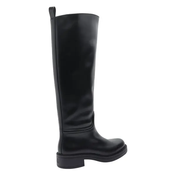 STUART WEITZMAN Knee High Round Toe Pull-on Boots - Black