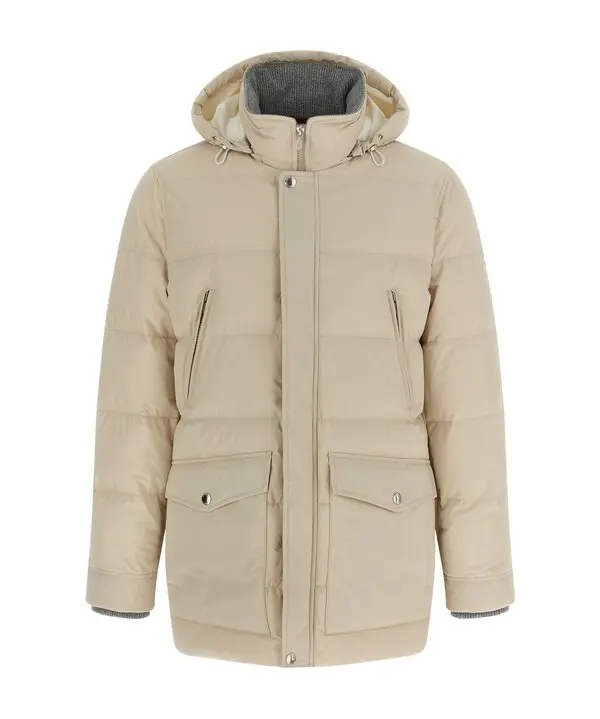 Brunello Cucinelli Zip-up Hooded Jacket - Oat