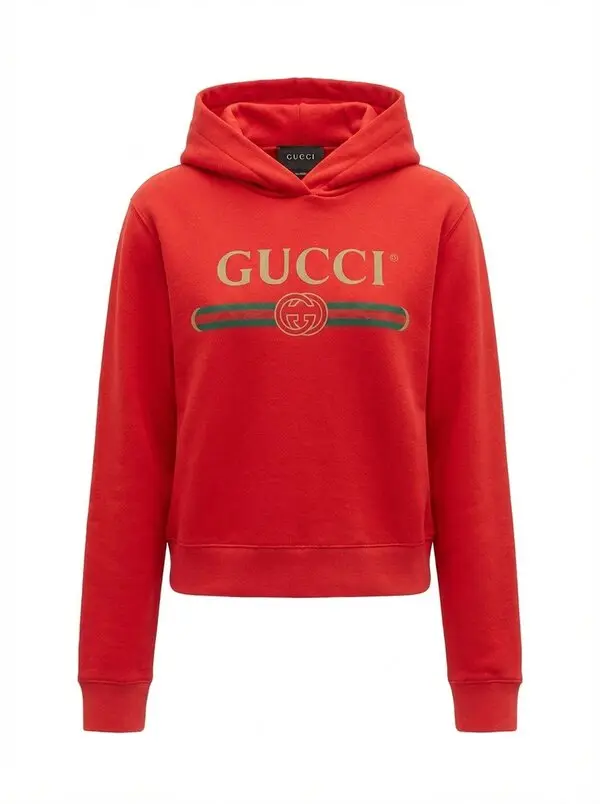 Gucci Cotton Jersey And Cashmere Sweatshirt With Double G Print - Red